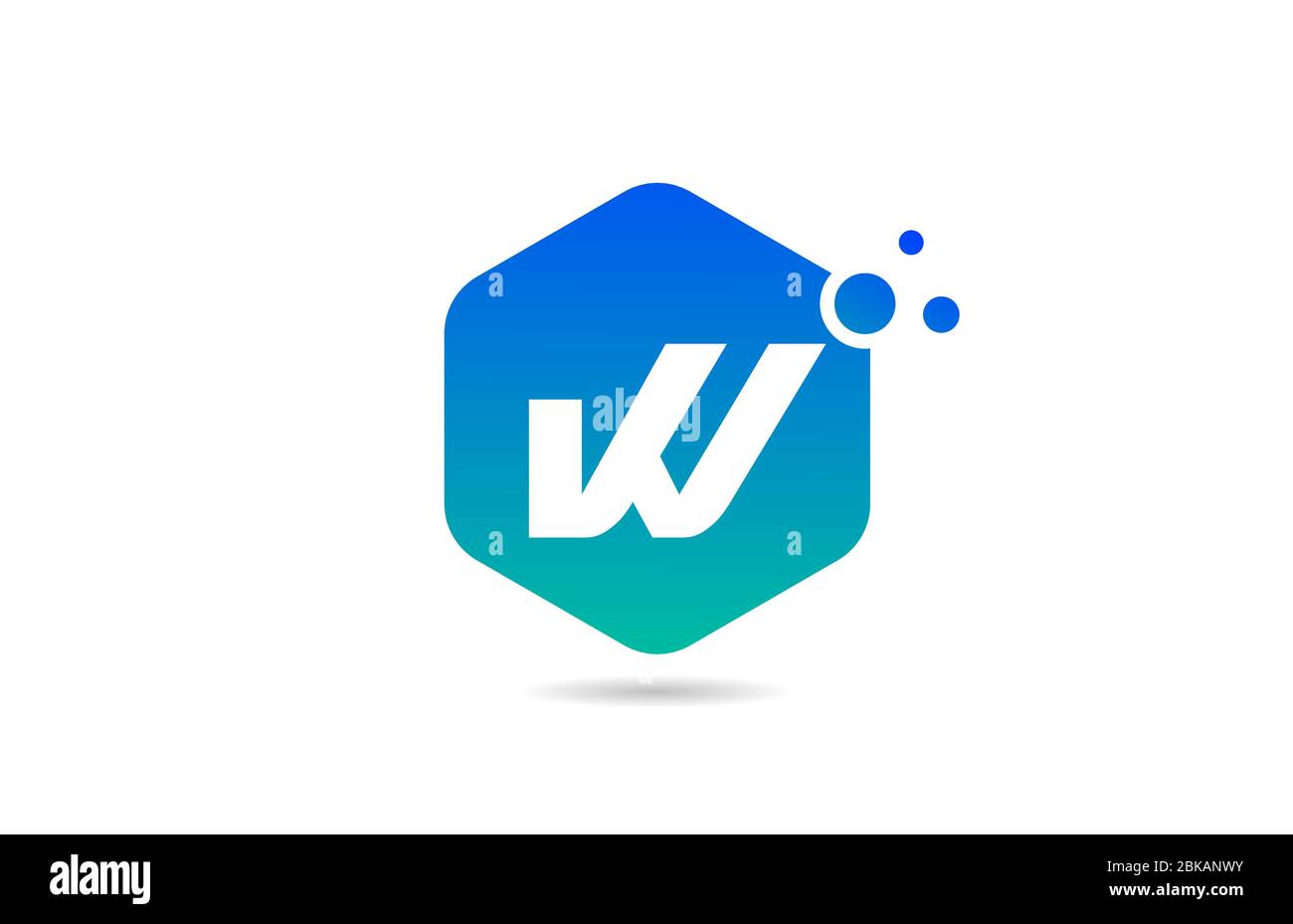 green blue W alphabet letter logo icon design with rhombus for business ...