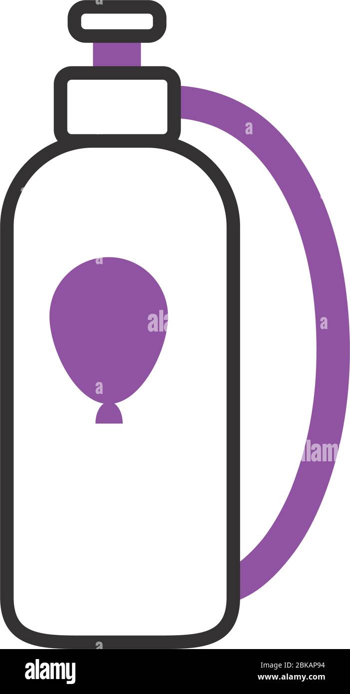 helium tank icon over white background, half line half color style ...