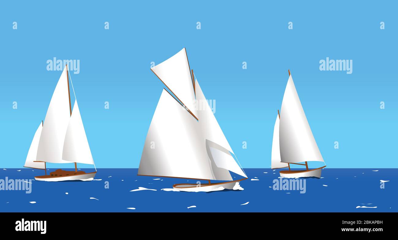 Summer sailing boats Stock Vector Images - Alamy