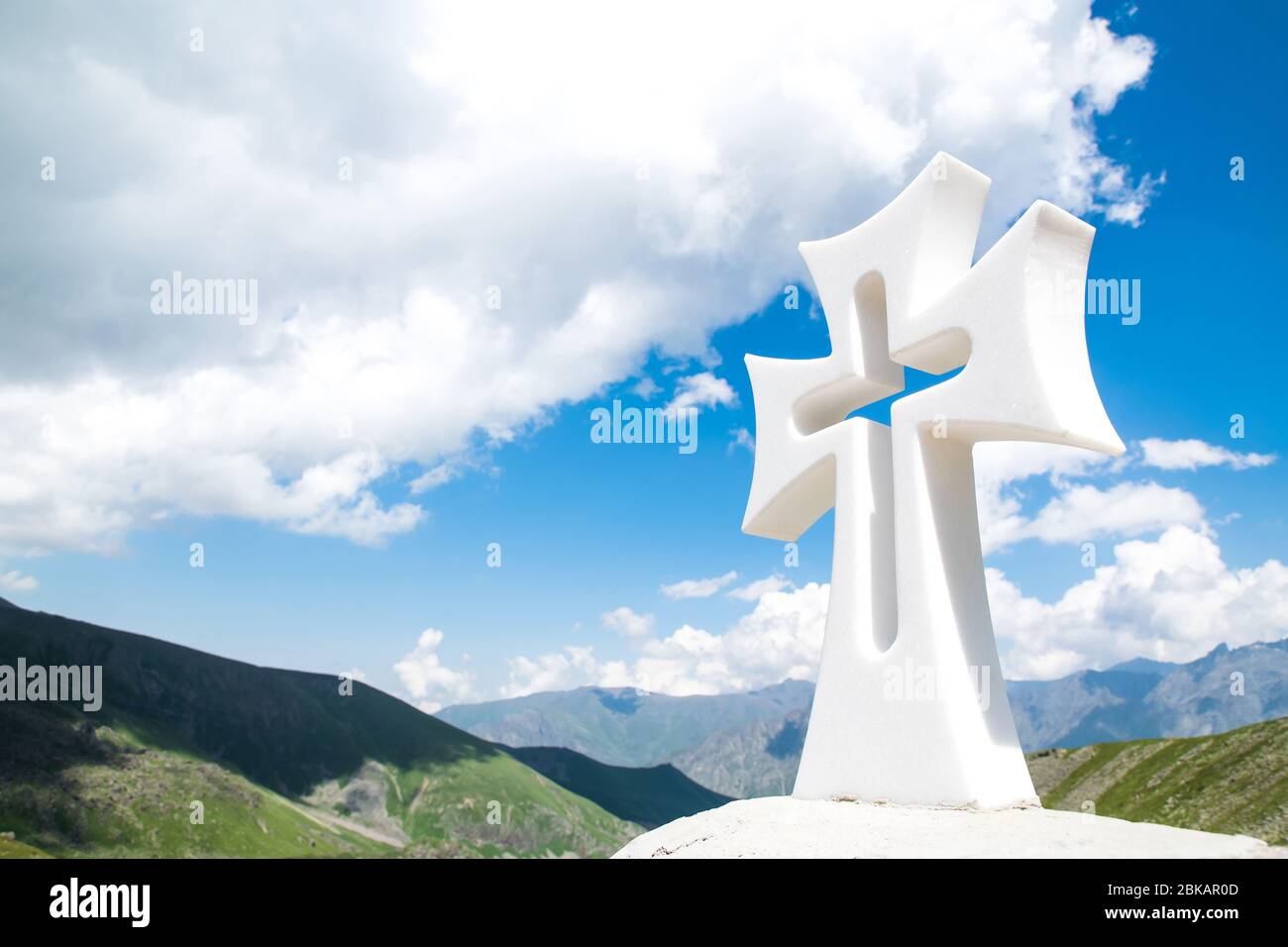 Religious cross in the mountains of Georgia Stock Photo - Alamy