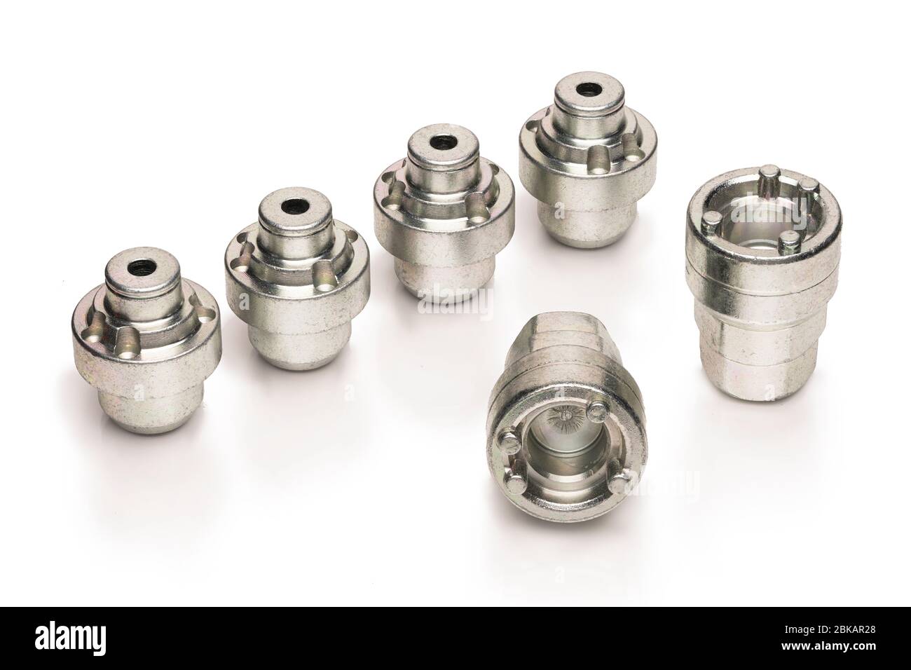 car lock nuts, wheel nut that protect the wheels from theft. close-up ...