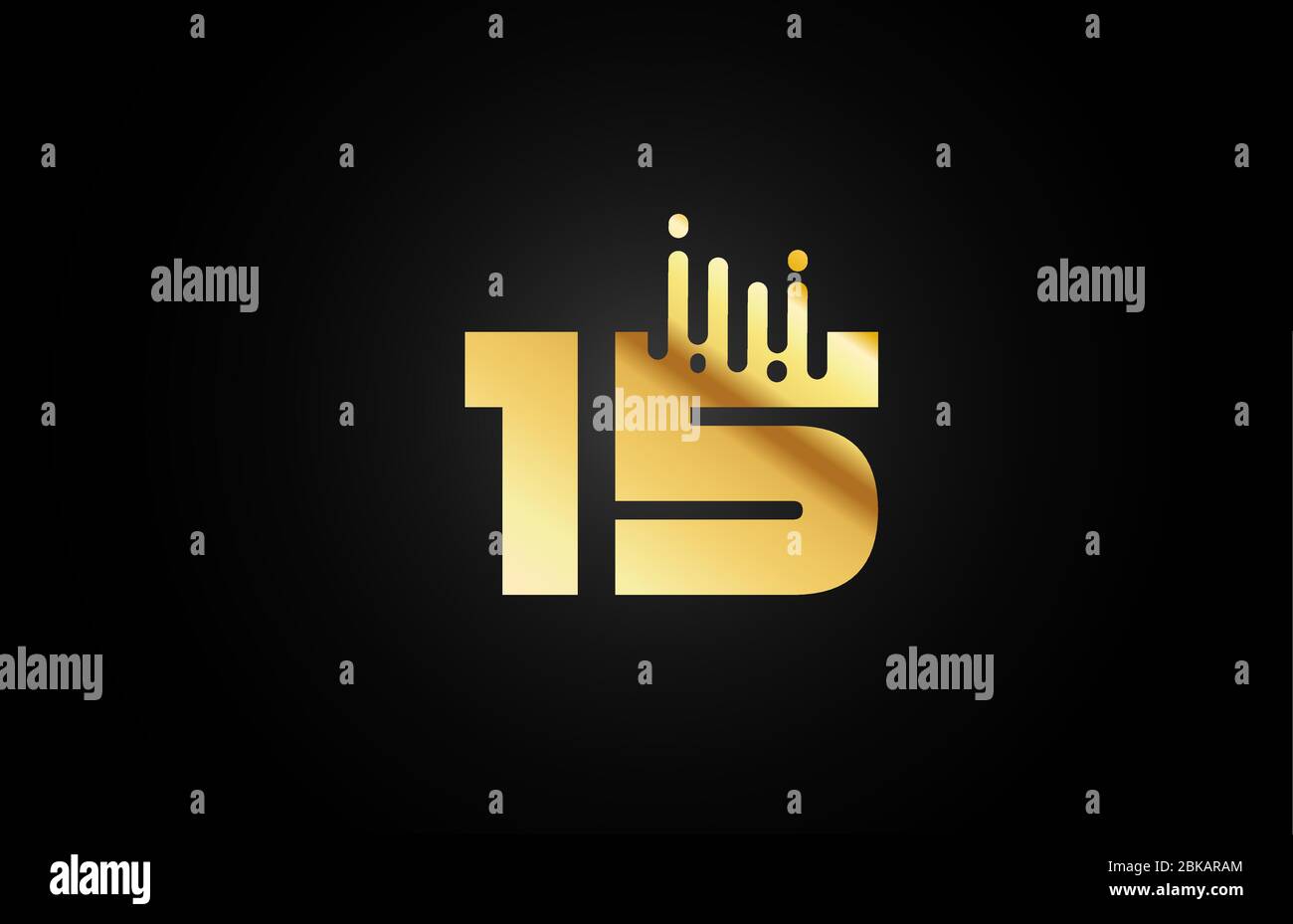 Gold number 15 Stock Vector Images - Alamy
