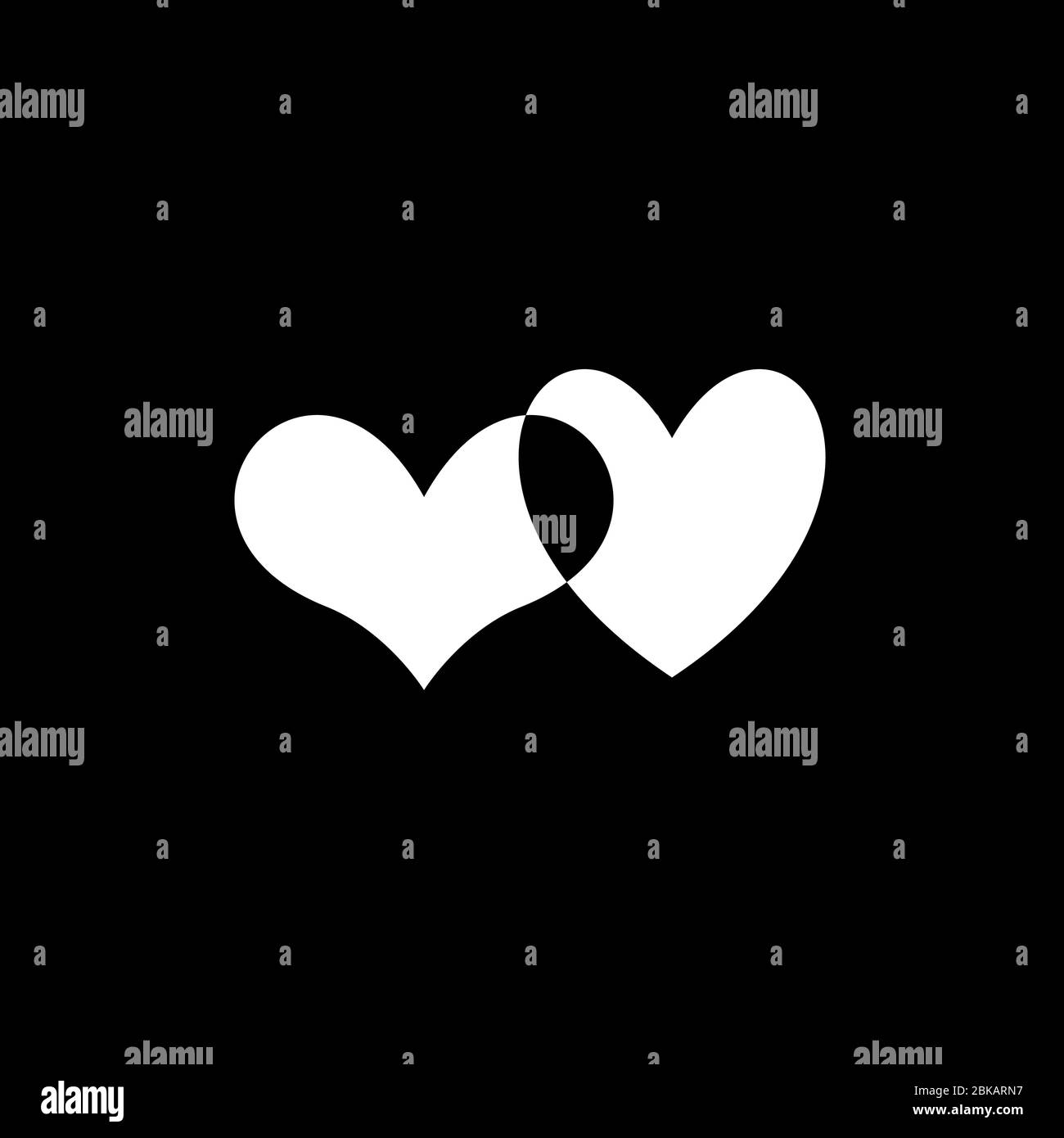 Unpainted romantic heart icon isolated on background. Love symbol ...