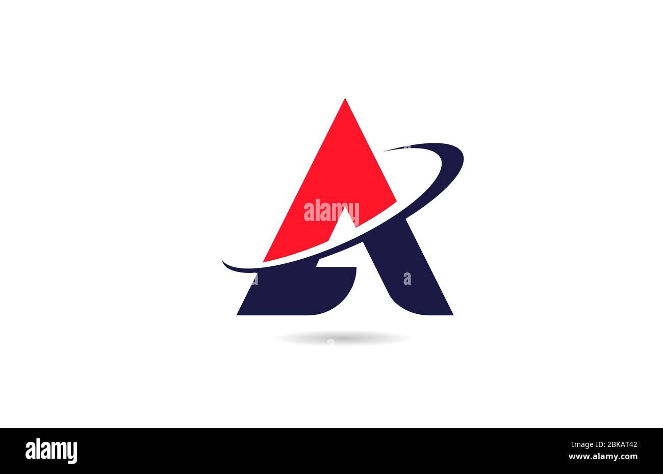 A alphabet letter logo icon design in red blue color with swoosh for ...