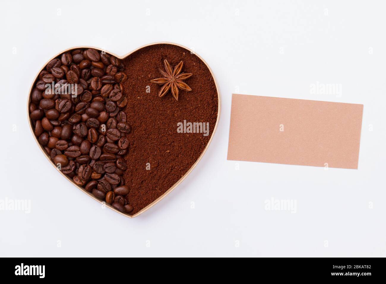 Heart made of coffee grains and instant coffee powder Stock Photo - Alamy