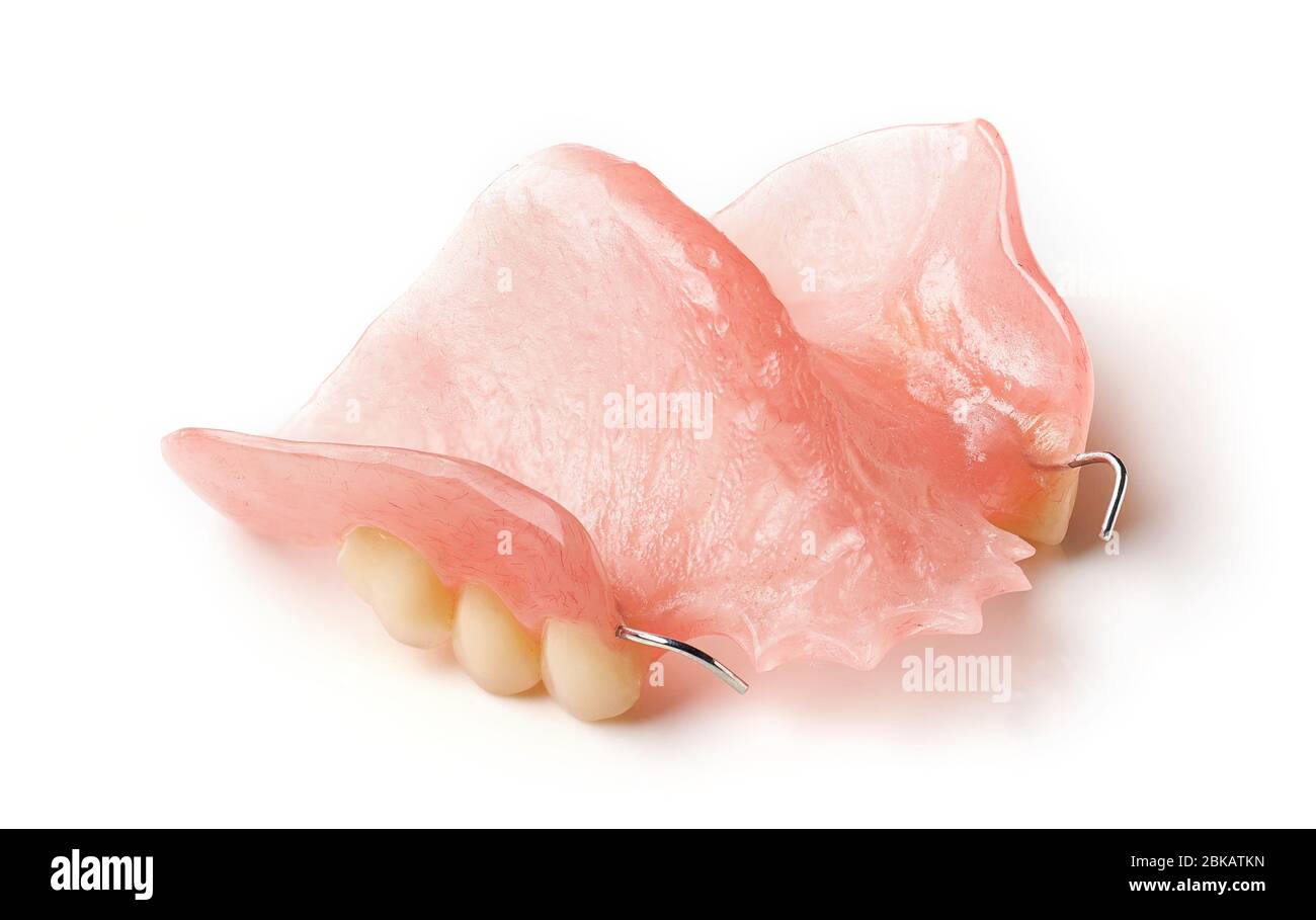 partial removable denture isolated on white background Stock Photo - Alamy