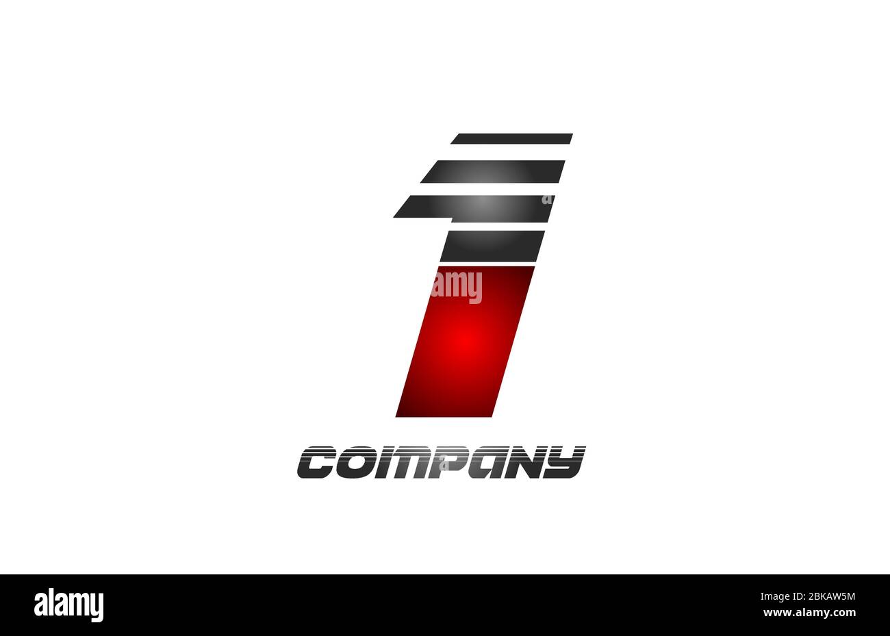 1 one number logo icon design in red grey gradient color for company ...