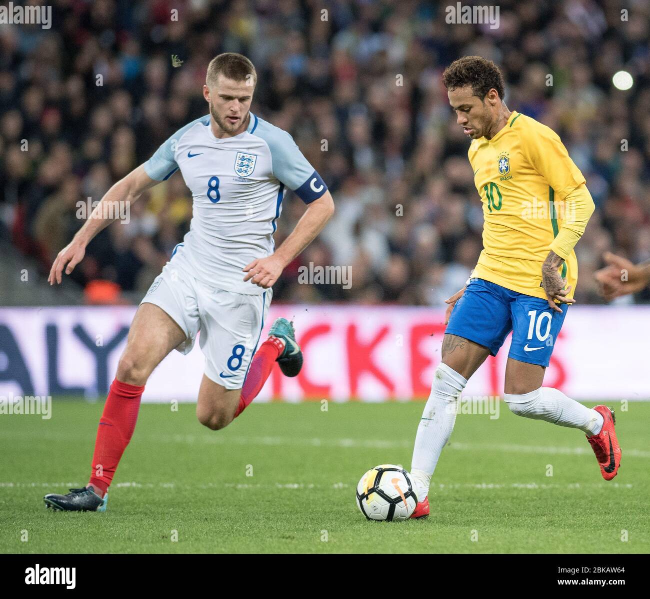 National team of Brazil at Wembley in match against England Stock Photo ...