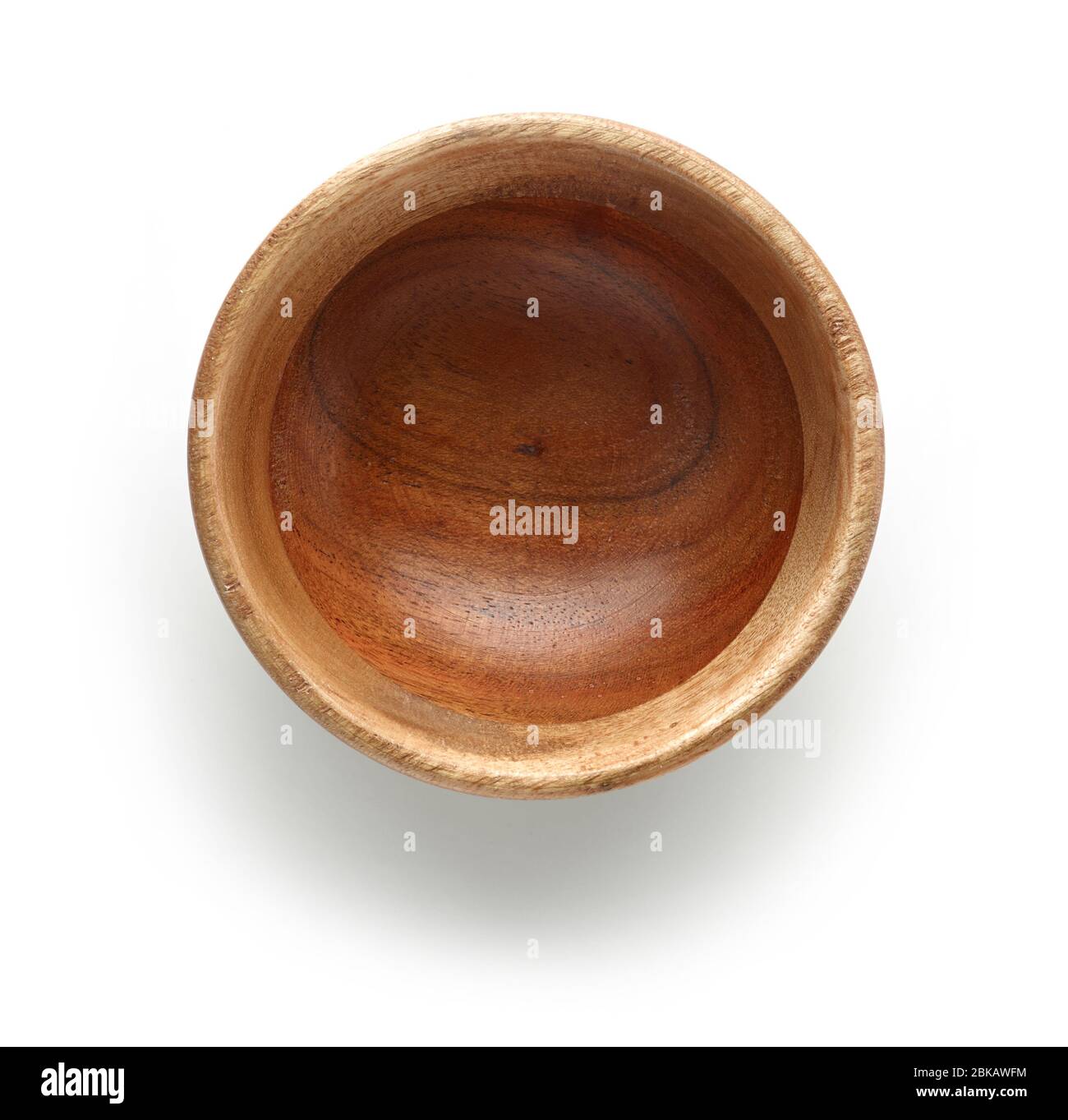 empty wooden bowl isolated on white background, top view Stock Photo ...