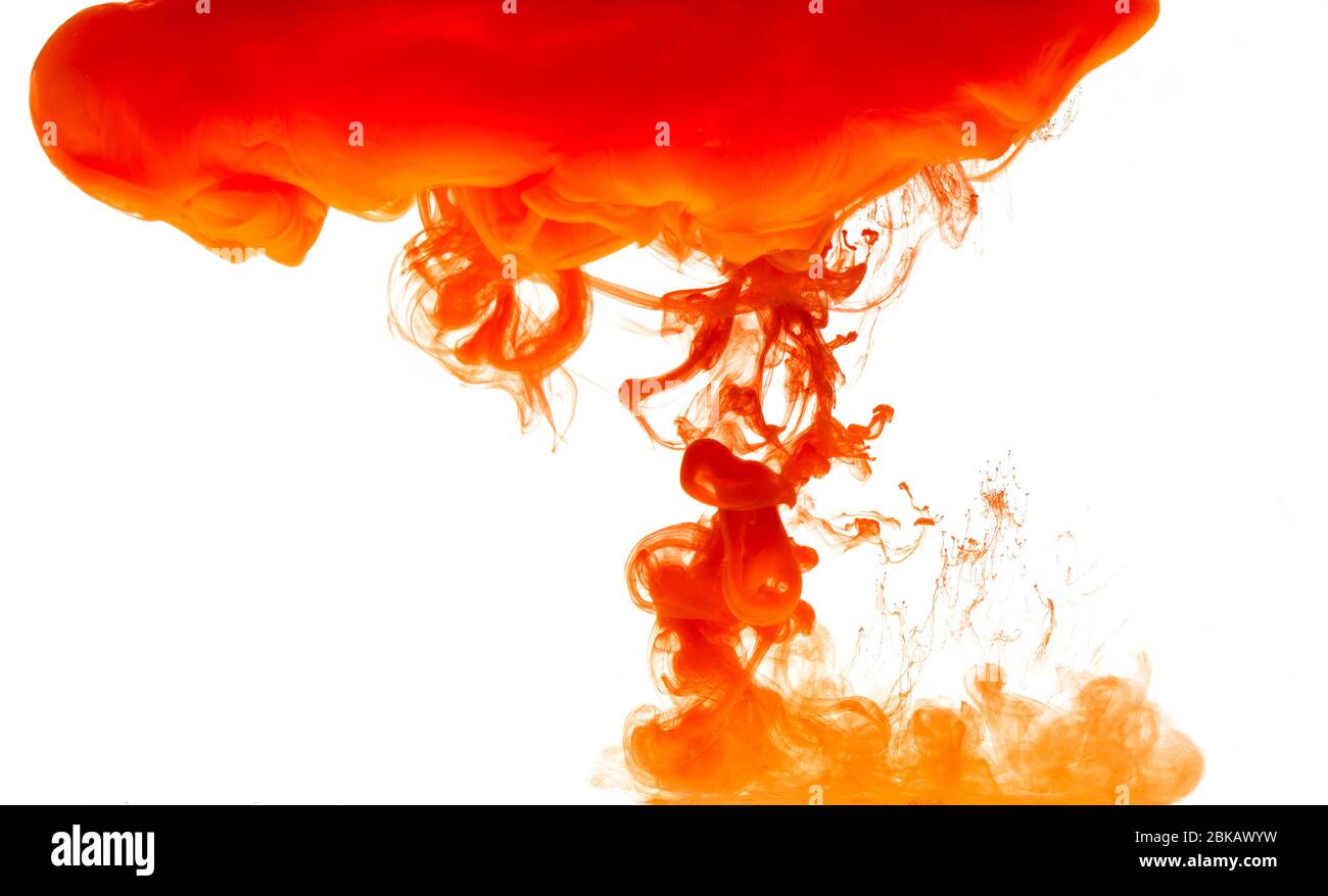 ink motion under water on white background Stock Photo - Alamy
