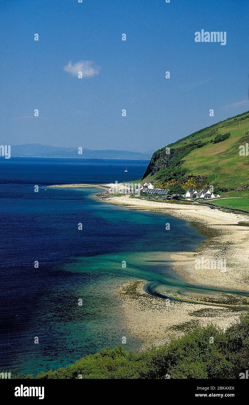 catacol bay in tropical colours, arran Stock Photo - Alamy