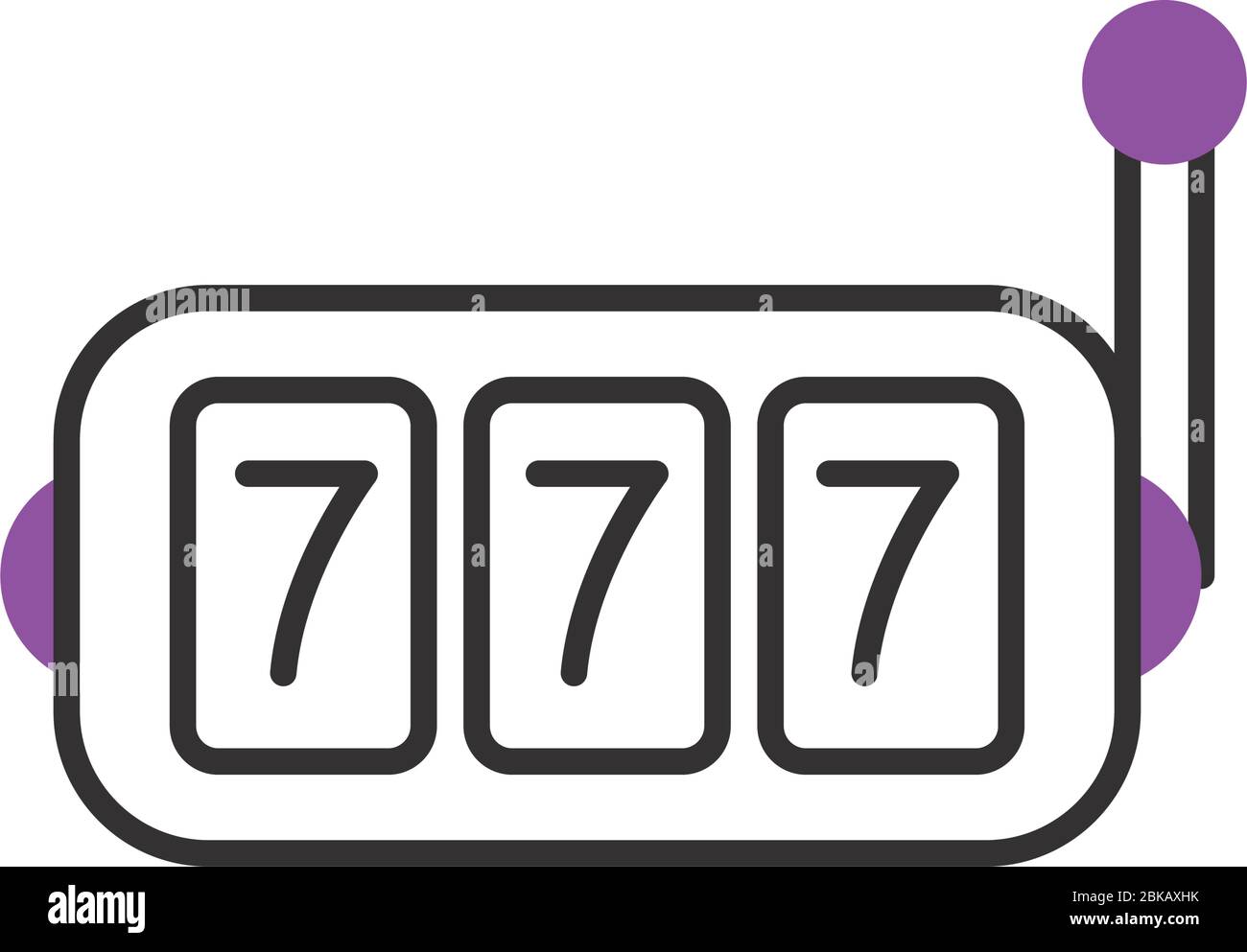 slot machine icon over white background, half line half color style ...