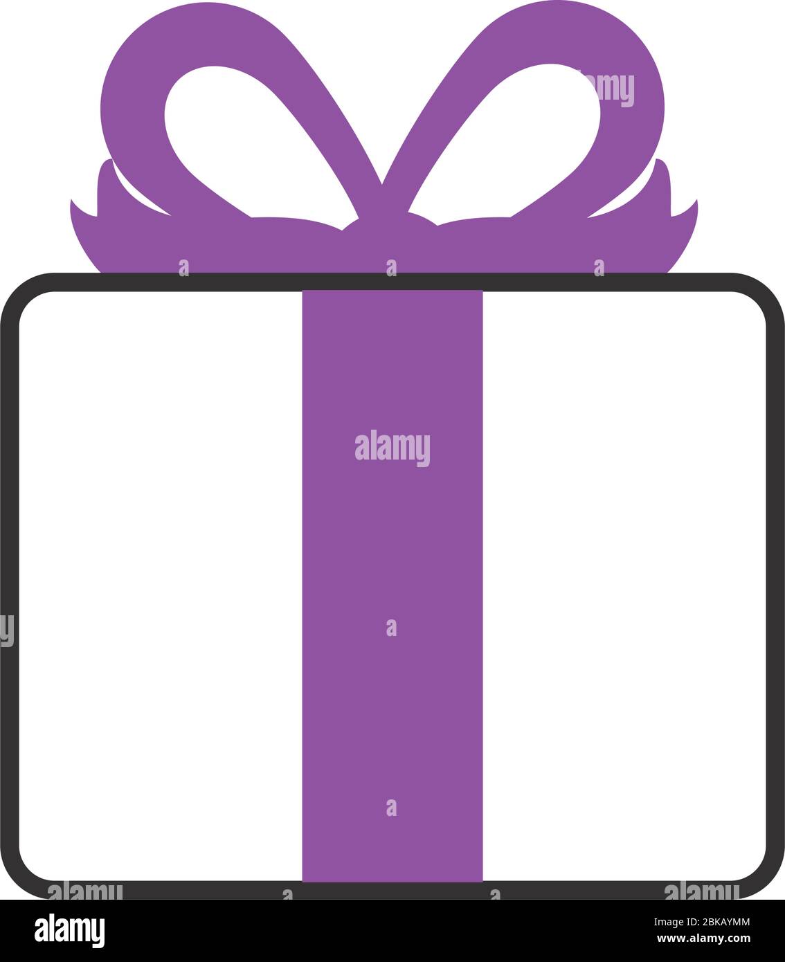 gift box icon over white background, half line half color style, vector ...