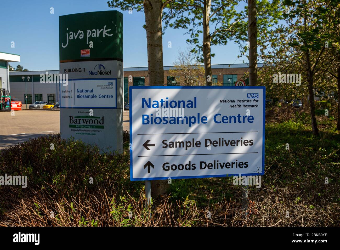 Picture dated April 2020 shows the National BioSample centre in Milton ...