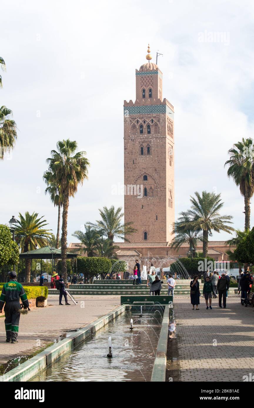 Koutoubia Mosque the largest mosque in Marrakesh (Marrakech), Morocco ...