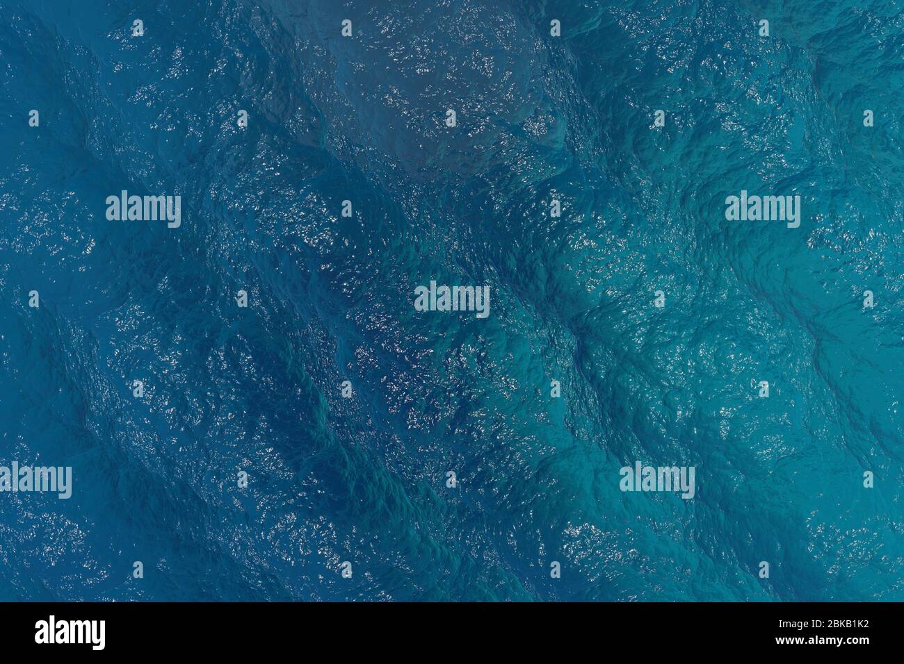 Realistic Deep Blue Sea Ocean Top view water wave quiet and calm ...