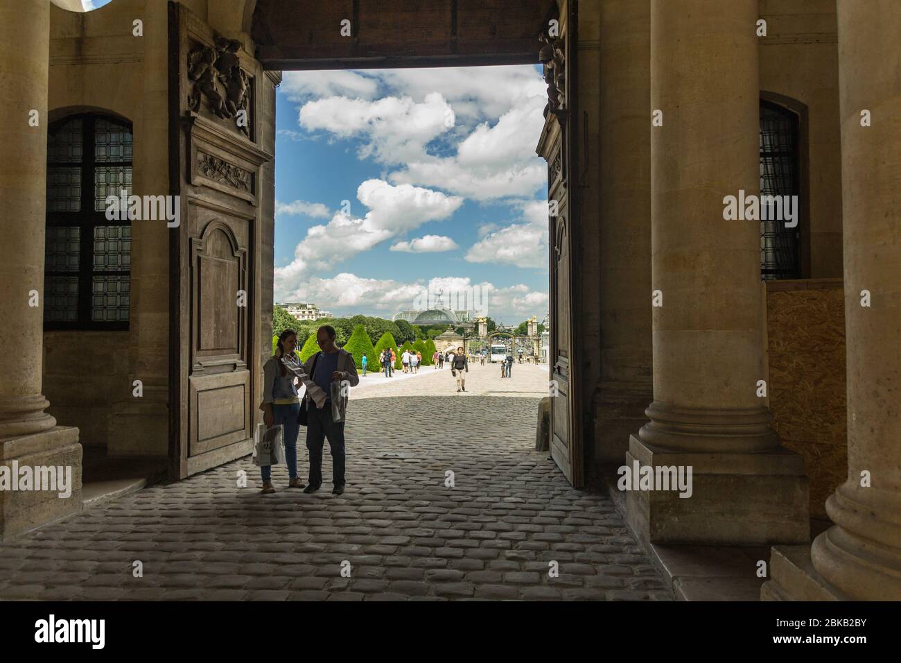 Paris, France - June 25, 2016: Main entrance to Les Invalides from the ...