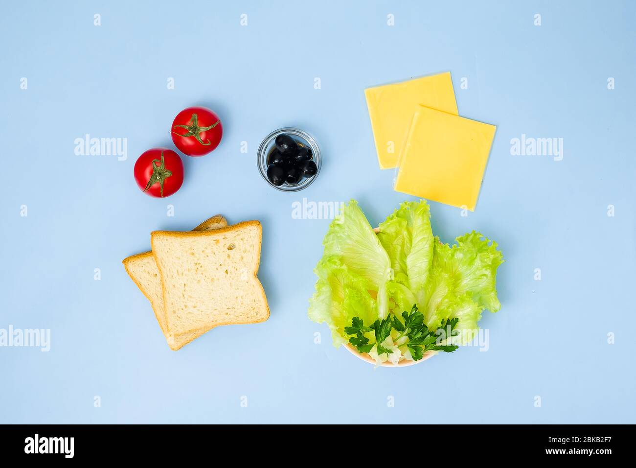 Fun food art for kids. Ladybug sandwich on blue background. How to make ...
