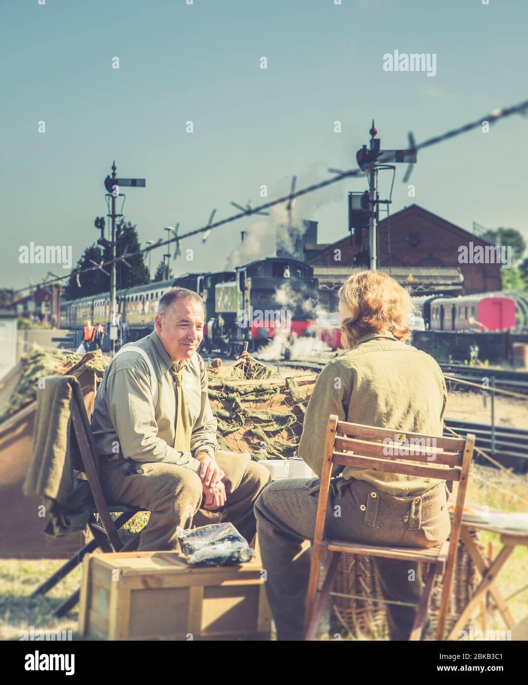 British army camp re-enactors, Severn Valley Heritage Railway 1940s ...