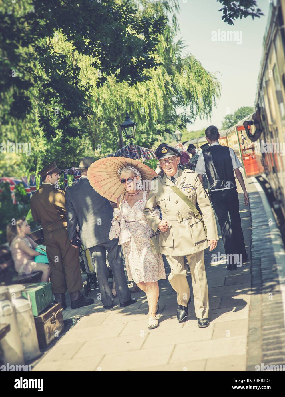 Platform scene at Arley station, Severn Valley Railway heritage line ...