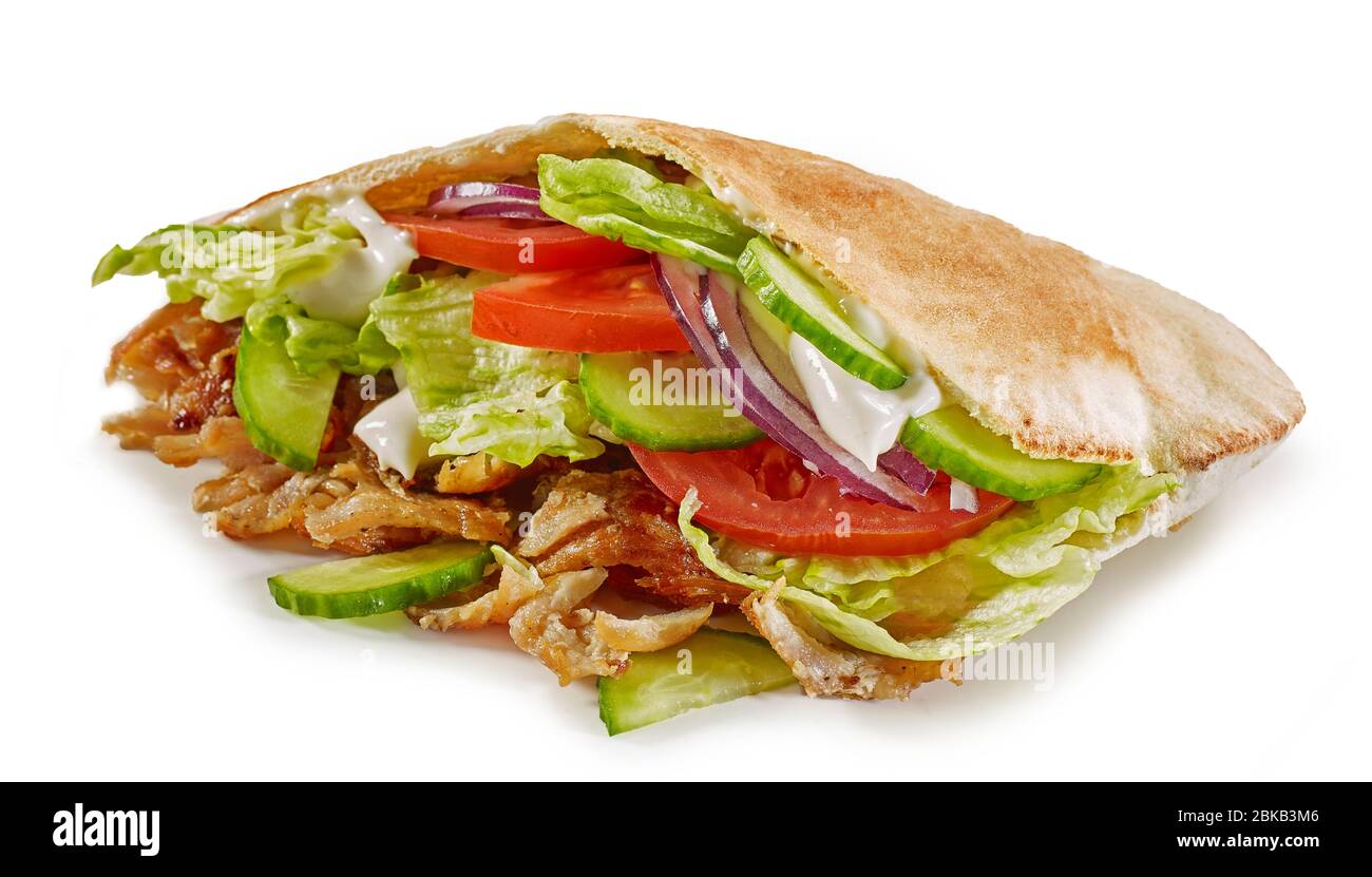 doner kebab isolated on white background Stock Photo - Alamy