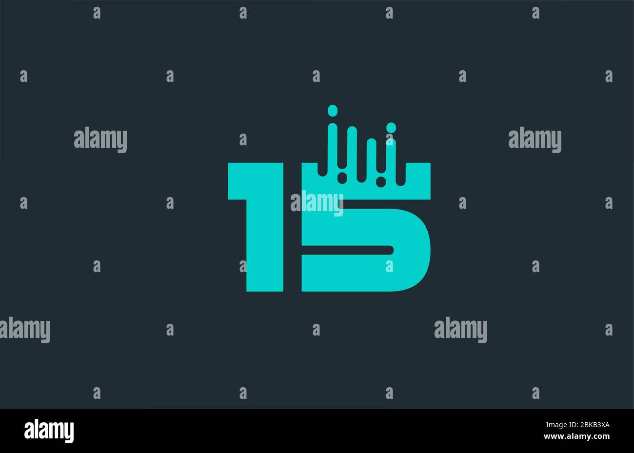 15 blue number logo icon with line design for business and company ...