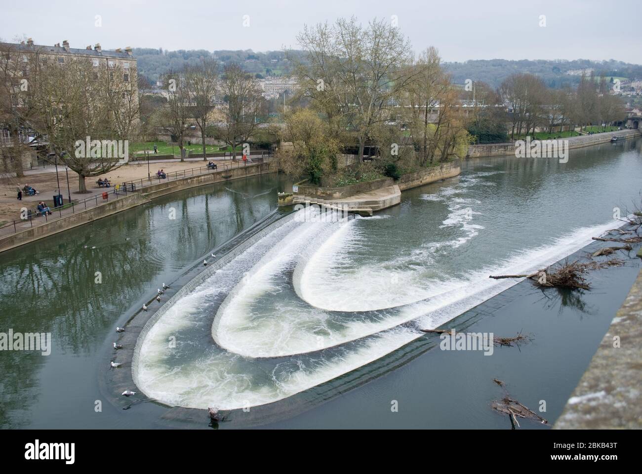 Water Fountains on River Avon Water Flowing Bath, Somerset, England BA1 ...