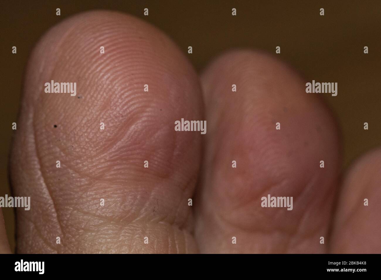 close-up image of two toes where fingerprints can be seen Stock Photo ...