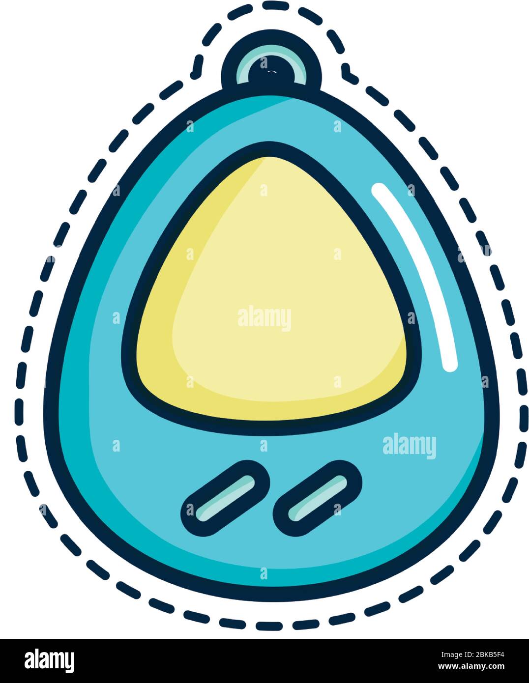 patches concept, tamagotchi icon over white background, line color ...