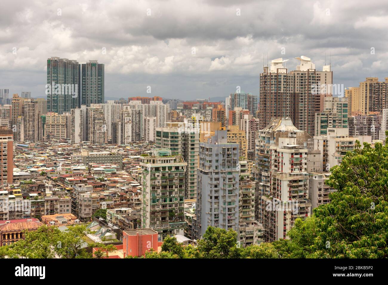 Macau / China - July 26th 2015: Macau cityscape view from Guia ...