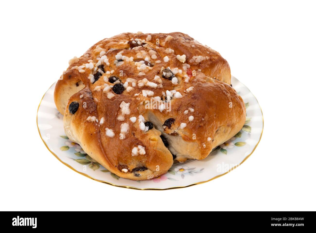 Classic British bath bun - white background Stock Photo - Alamy