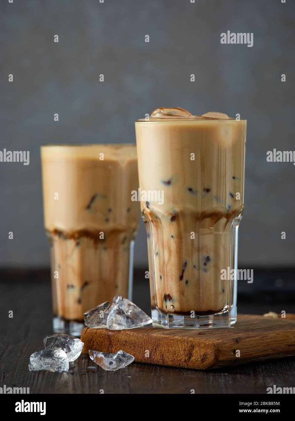 two glasses of iced coffee latte Stock Photo - Alamy
