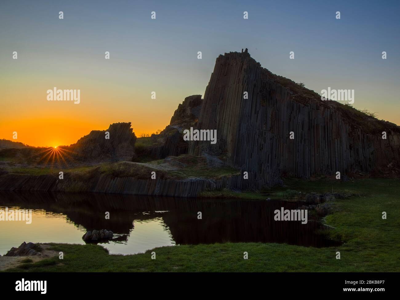 Polygonal structures of basalt columns, natural monument Panska skala ...