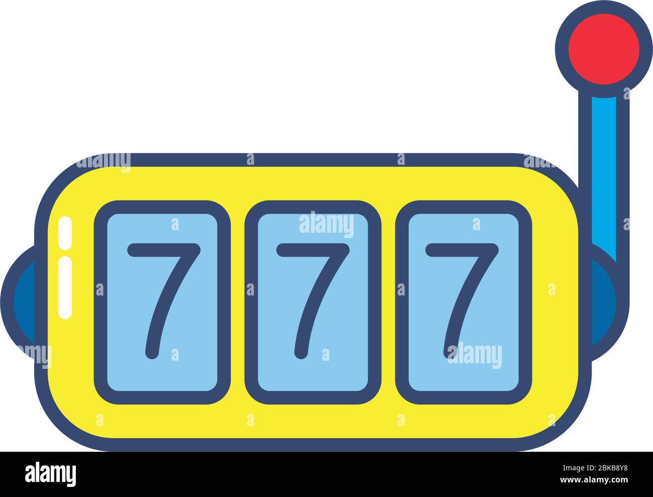slot machine icon over white background, line and fill style, vector ...