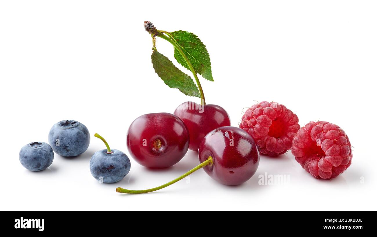 fresh berries isolated on white background Stock Photo - Alamy