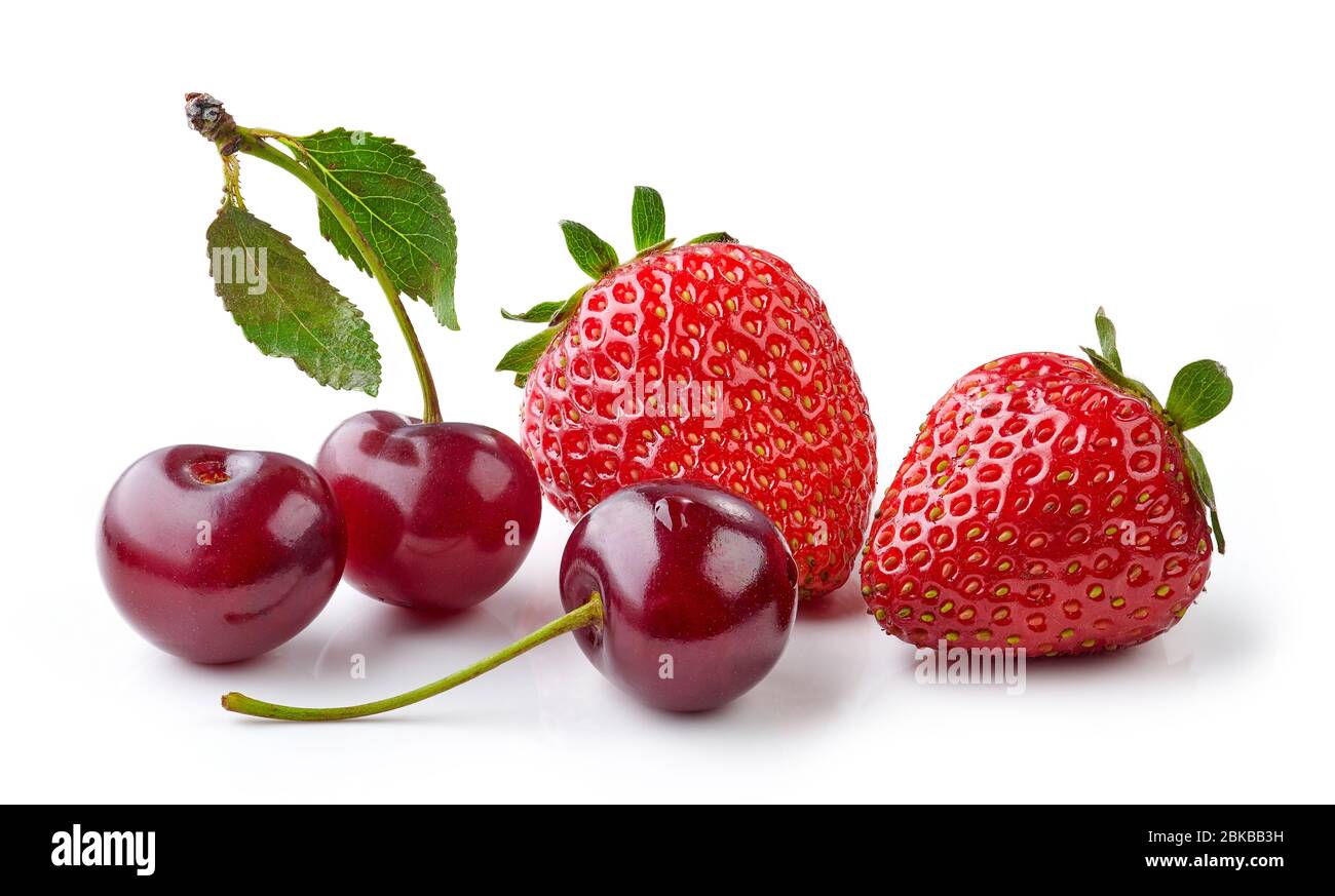 fresh berries isolated on white background Stock Photo - Alamy
