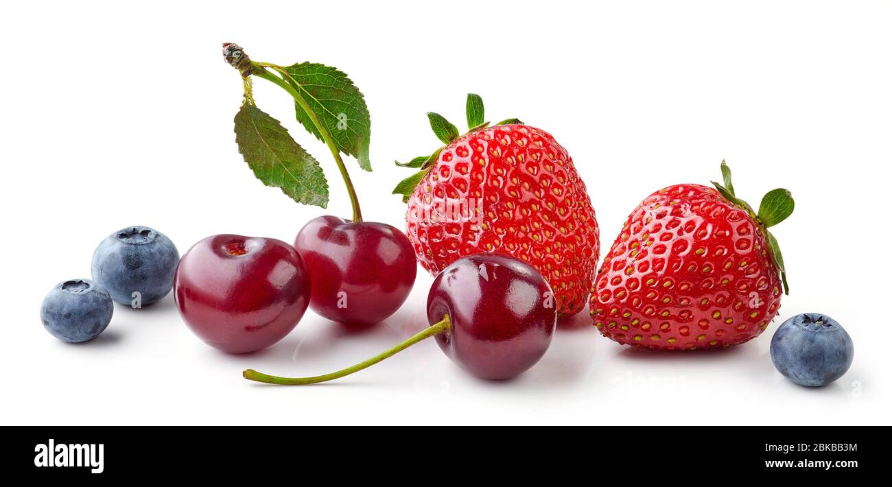 fresh berries isolated on white background Stock Photo - Alamy