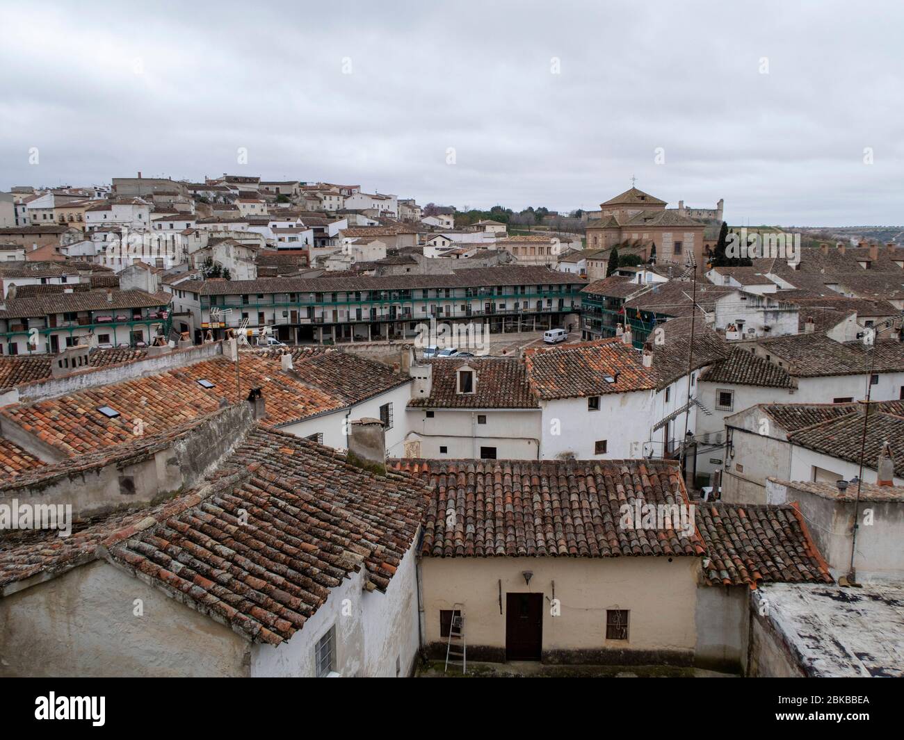 Aerial view of the spanish town of Chinchon, Spain, Europe Stock Photo ...