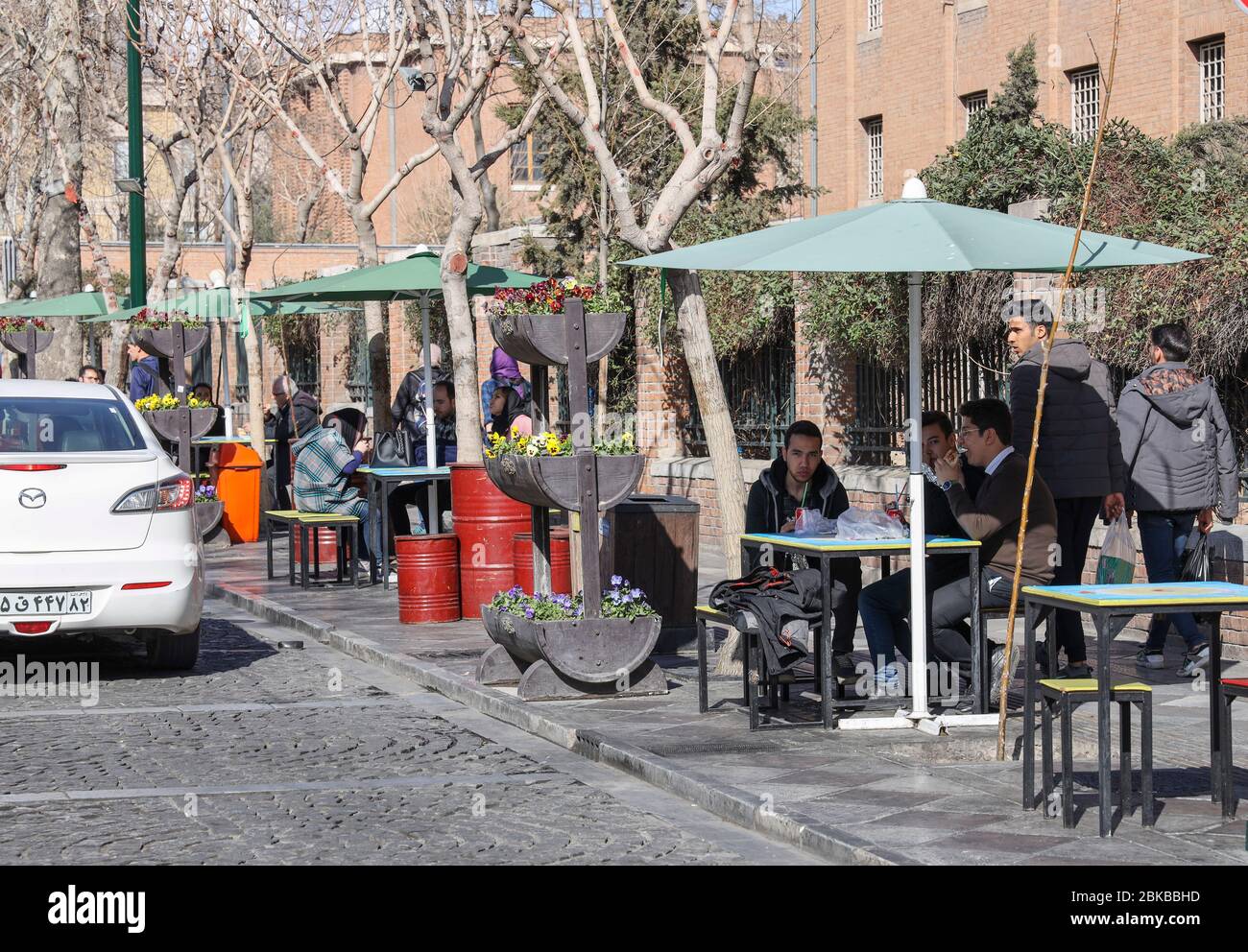 Street food in Si-e Tir or 30th Tir Street in Teheran, Iran, Persia ...