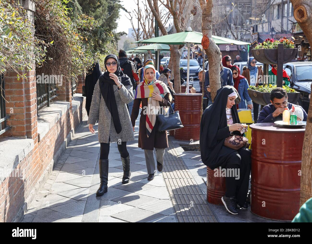 Street food in Si-e Tir or 30th Tir Street in Teheran, Iran, Persia ...