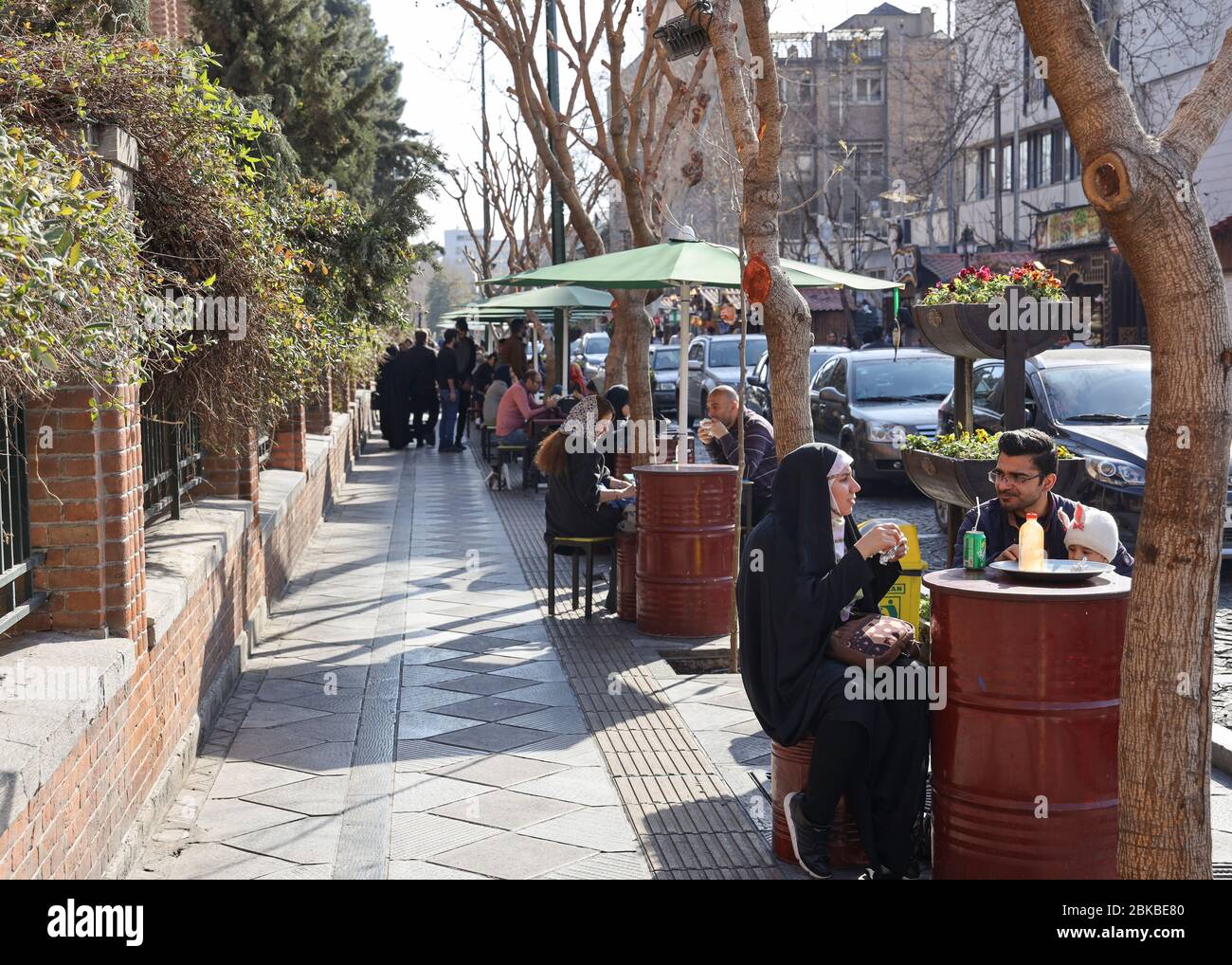 Street food in Si-e Tir or 30th Tir Street in Teheran, Iran, Persia ...