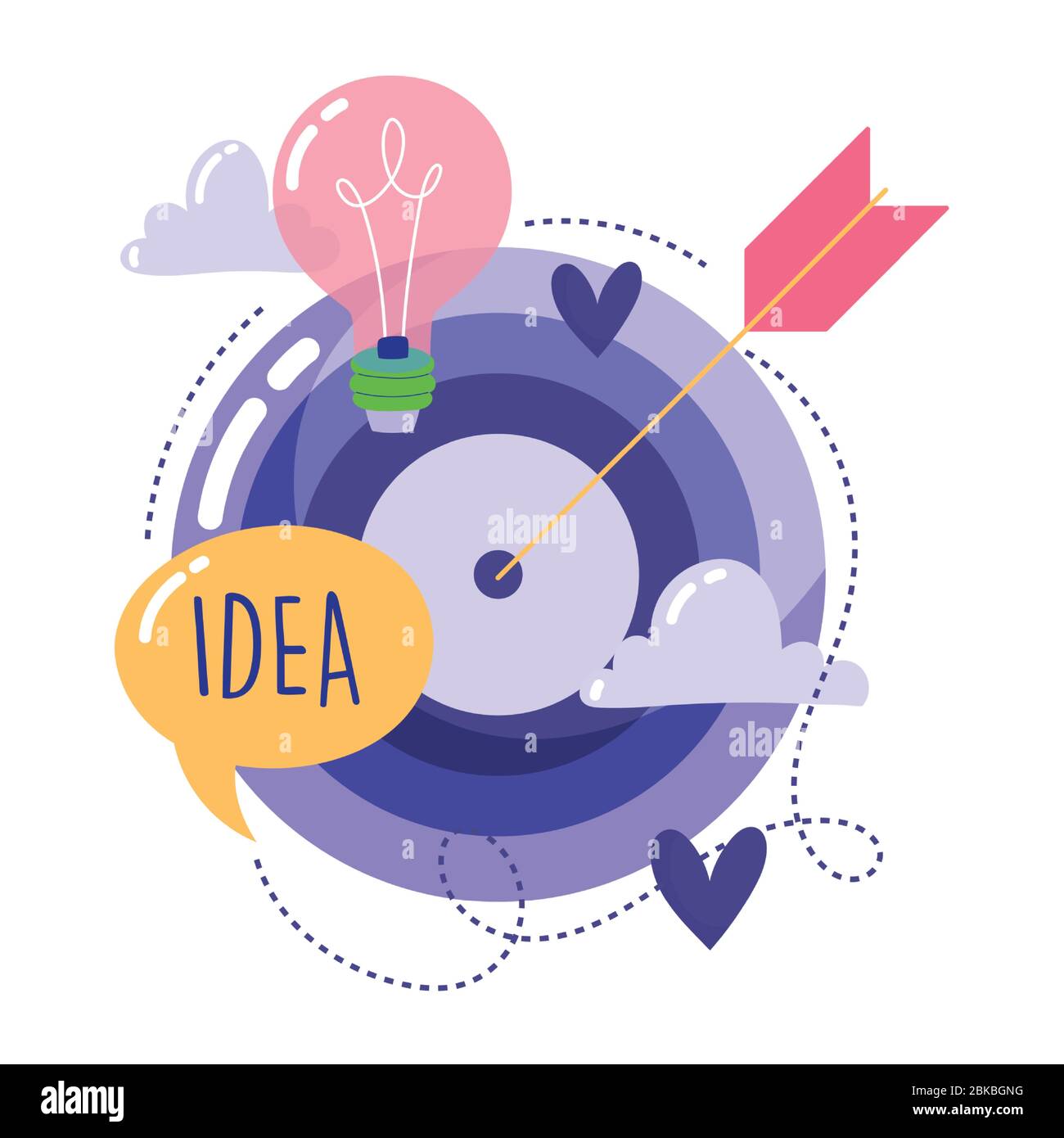 people creativity technology, target arrow bulb idea cartoon vector ...