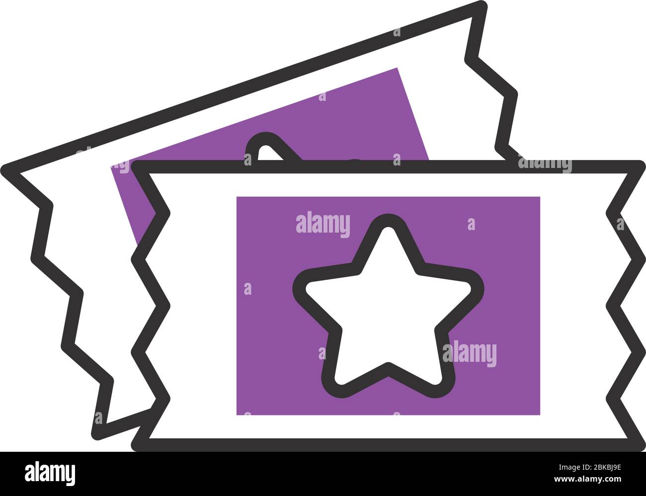 stars tickets icon over white background, half line half color style ...
