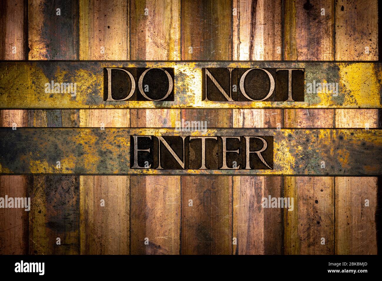 Photo of real authentic typeset letters forming Do Not Enter text on ...