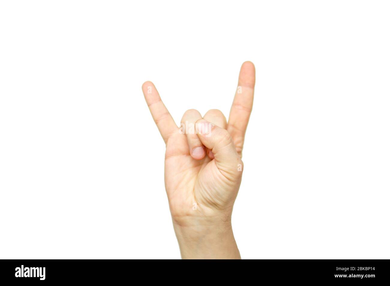 Fingers look up, hand with symbol on white background Stock Photo - Alamy