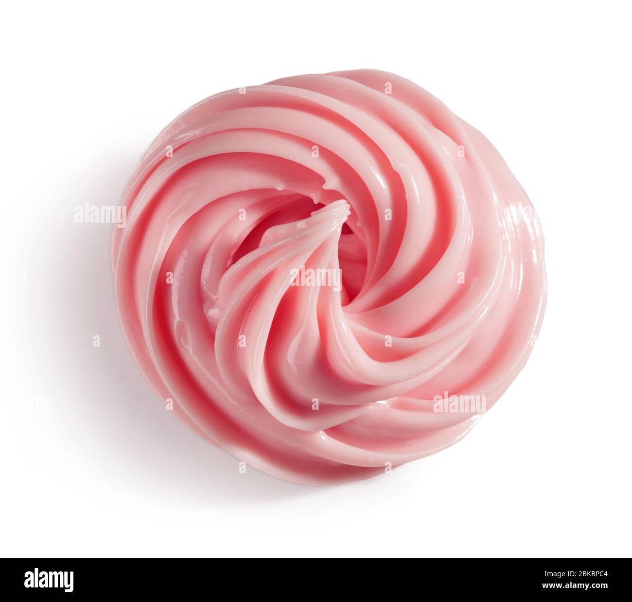 pink butter cream isolated on white background, top view Stock Photo ...