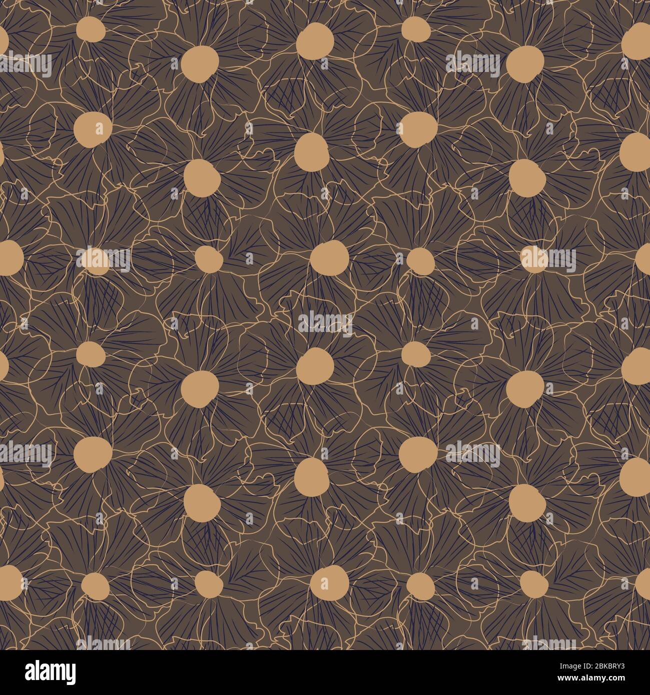 Brown Taupe Floral botanical seamless pattern background suitable for ...