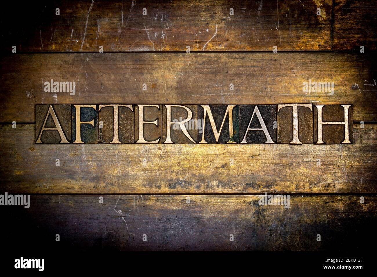 Photo of real authentic typeset letters Aftermath text on vintage ...