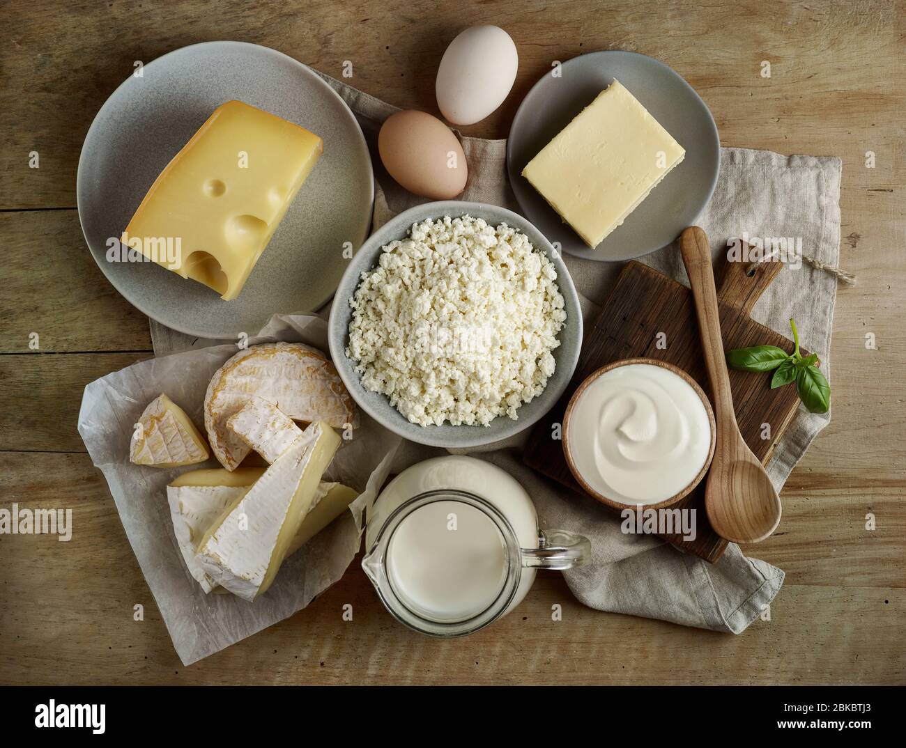 Dairy products top view hi-res stock photography and images - Alamy