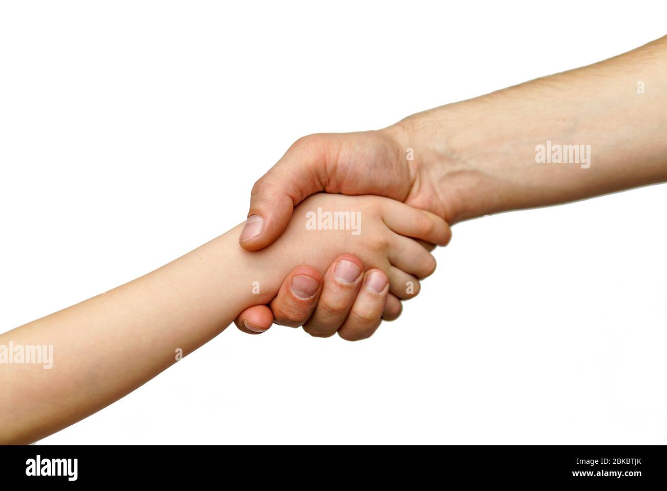 Hands squeeze each other against a white background isolated Stock ...